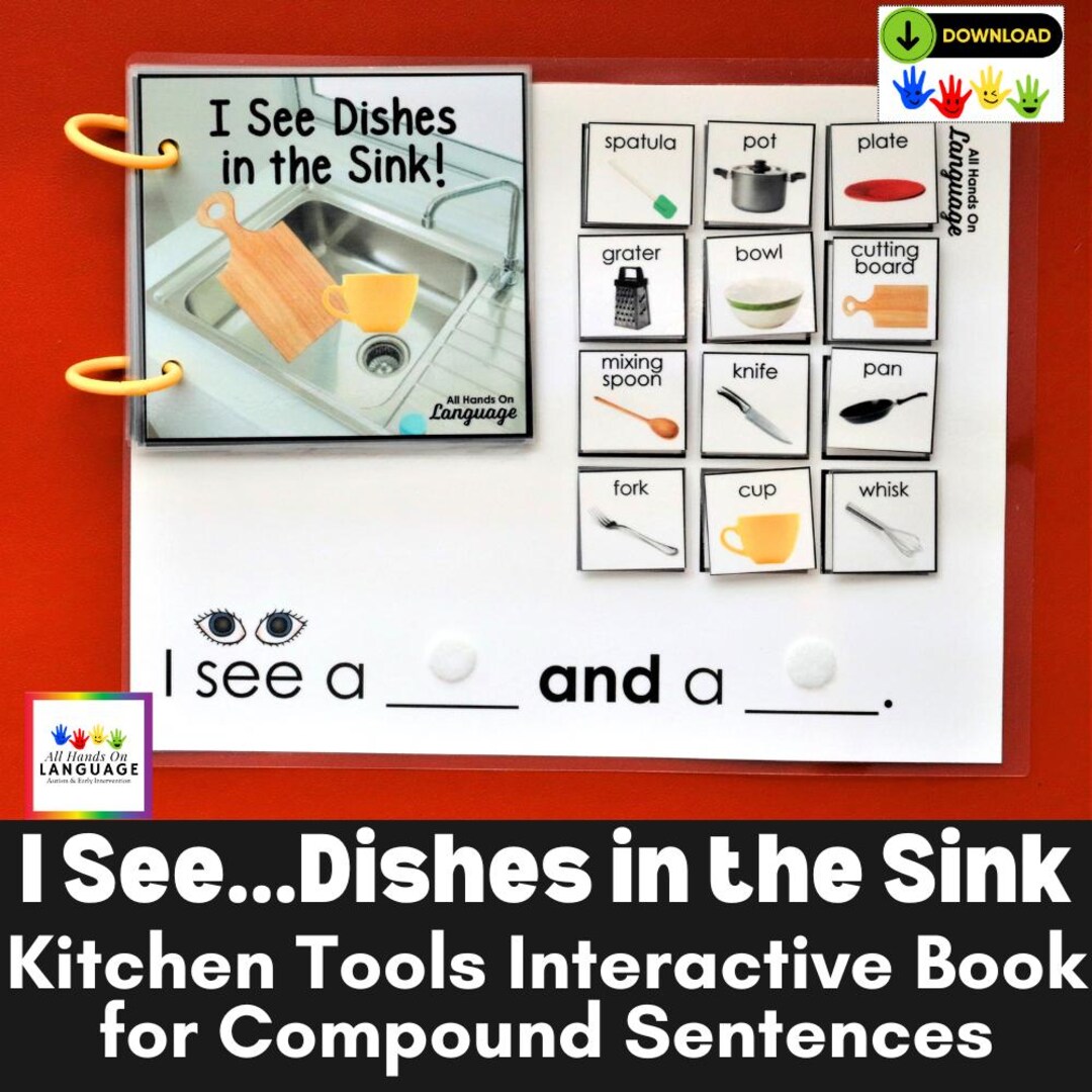 Kitchen Tools Compound Sentence Builder: Speech Therapy (PDF Printable ...