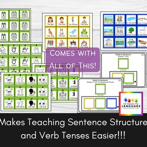 Color-coded Sentence Building: Speech Therapy (printable PDF) - Etsy