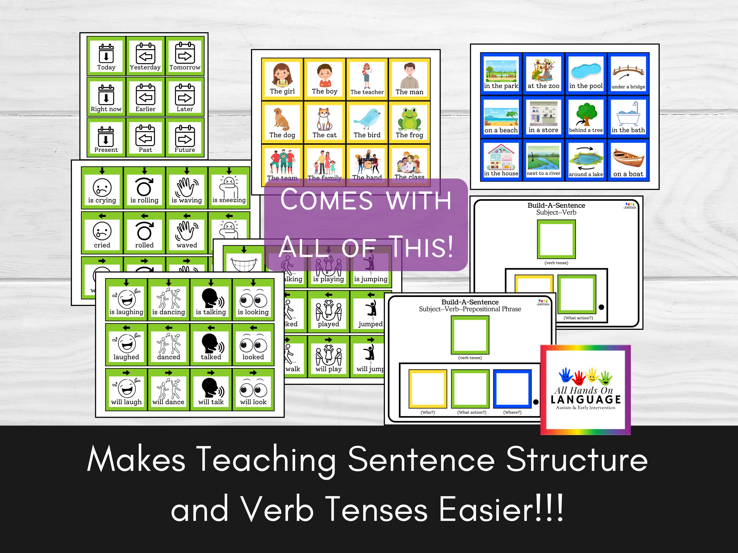 Color-coded Sentence Building: Speech Therapy (printable PDF) - Etsy