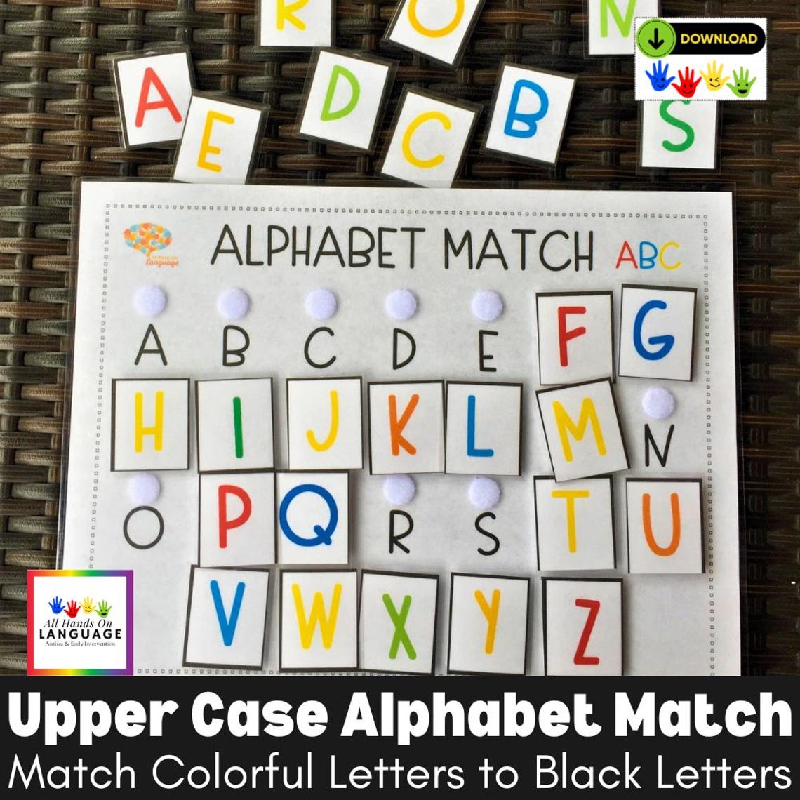 Uppercase Alphabet Matching Activity: Autism & Preschool Printable (PDF ...