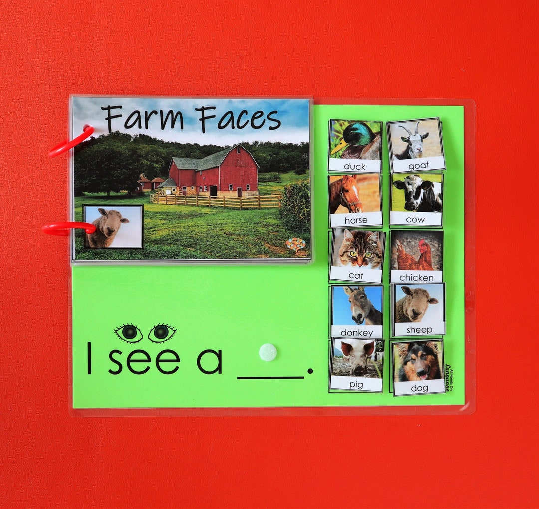 Farm Animal Faces Interactive Book and Sentence Formulation Activity ...