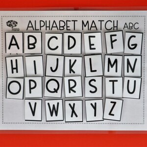 Upper Case Alphabet Matching Activity, Reduced Visual Stimuli, Autism ...