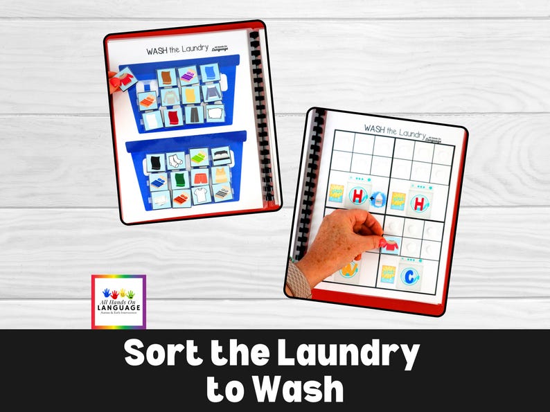 Laundry Skills INTERACTIVE Book: Sorting & Washing Guide, Autism Life ...