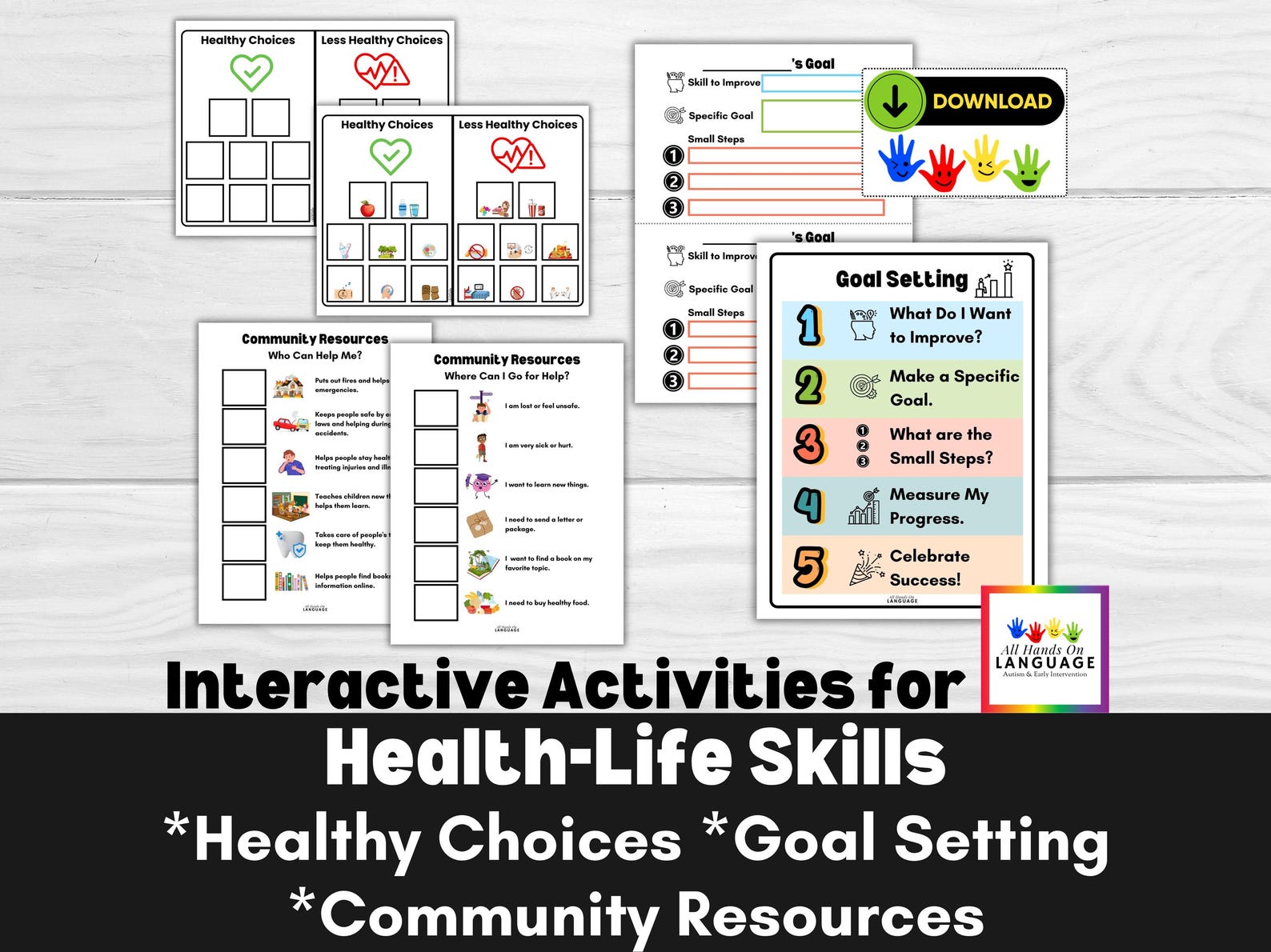 Special Education Health Life Skills Unit: Healthy Choices & Goal ...