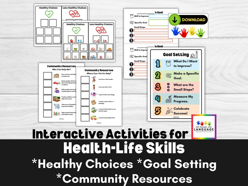 Special Education Health Life Skills Unit: Healthy Choices & Goal ...