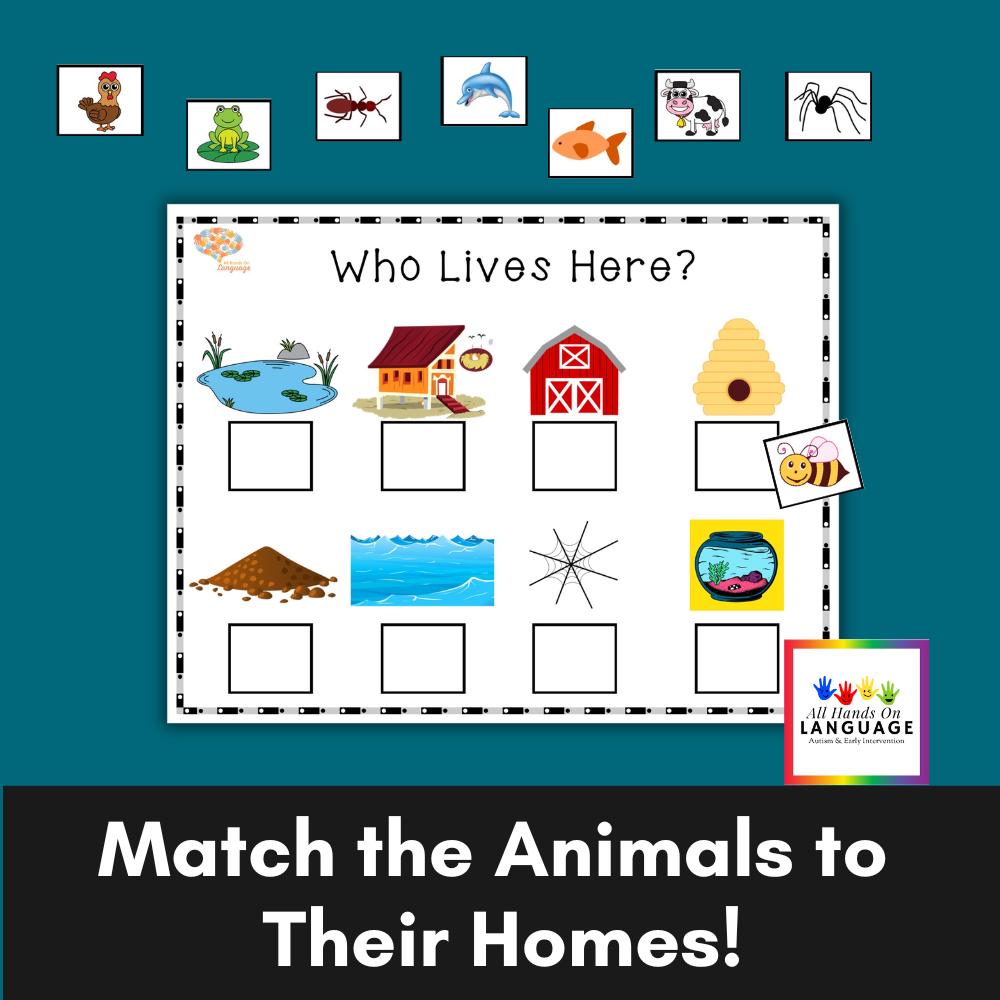 Animals and Homes Matching Activity, Who Lives Here? Associations ...