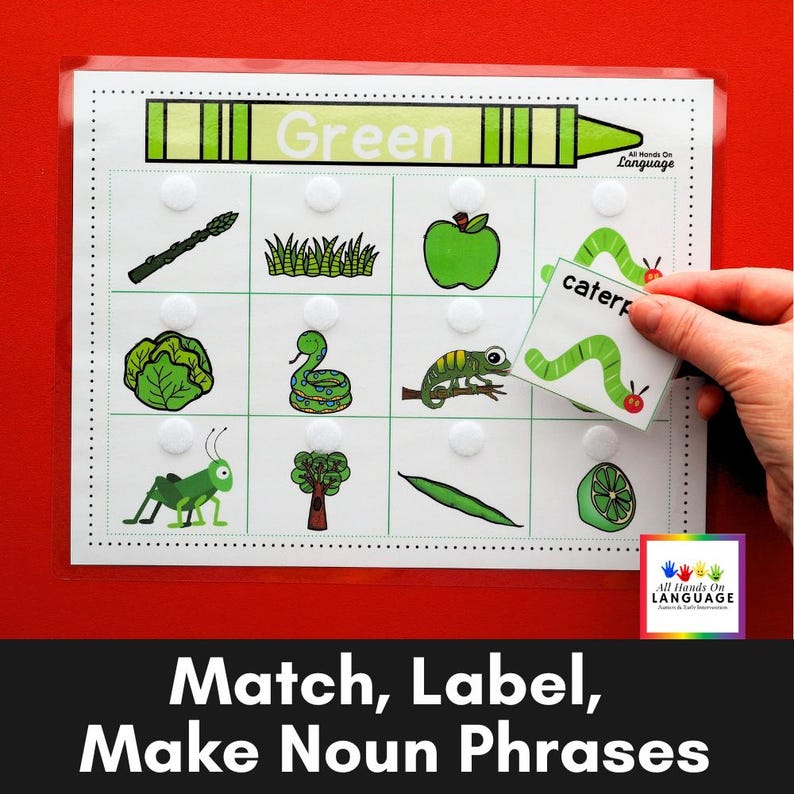 Green Object Matching Game: Speech & Autism (printable PDF) - Etsy