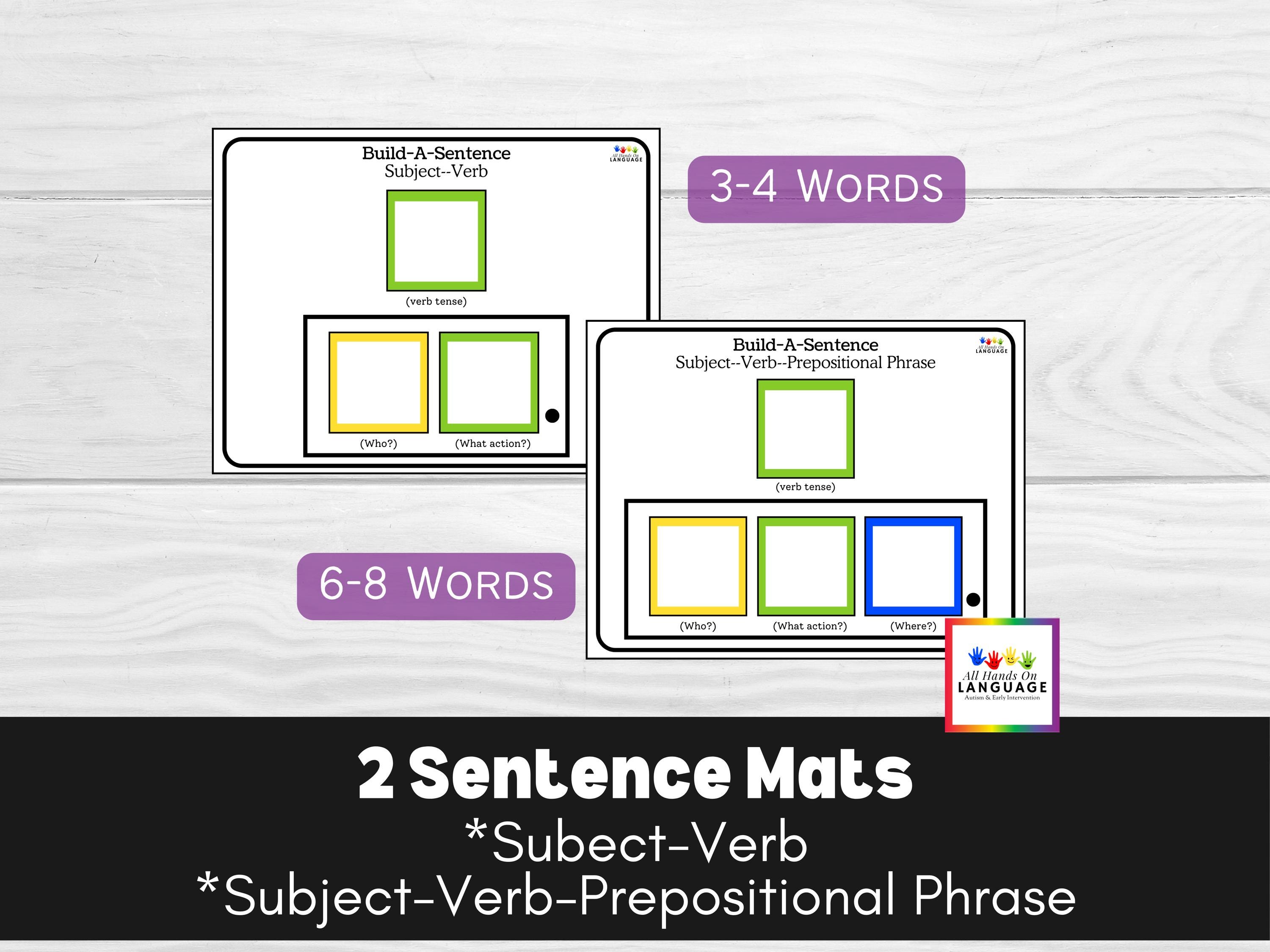 Color-coded Sentence Building: Speech Therapy (printable PDF) - Etsy