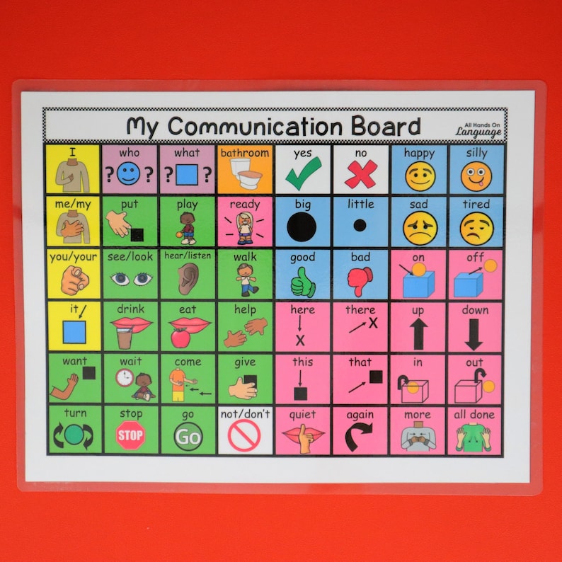 DIGITAL Basic Communication Board-48 Color Coded Words - Etsy