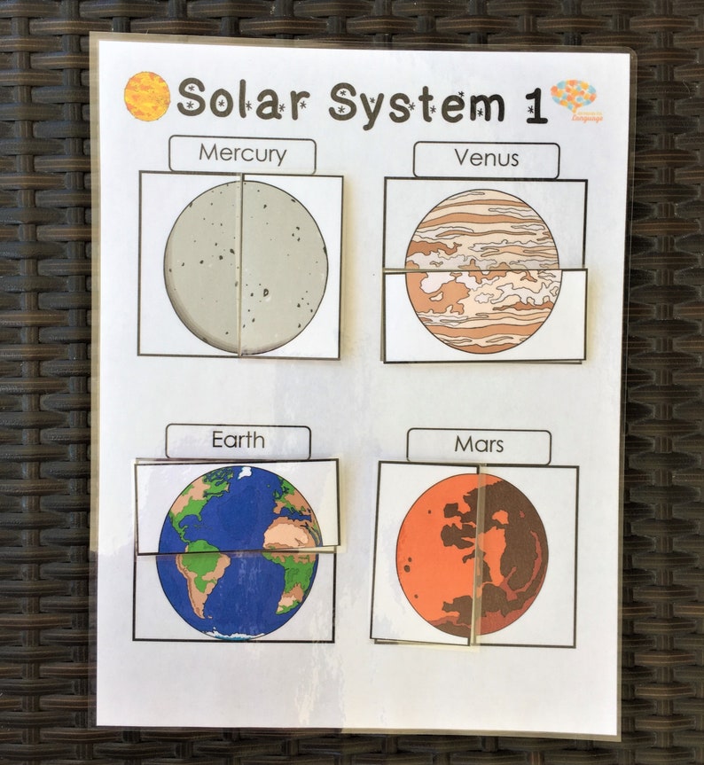Solar System 1 Match the Planets' Halves Top Bottom - Etsy