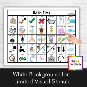 Bath Time Communication Board, Aided Language, AAC, ASL, Non Verbal ...