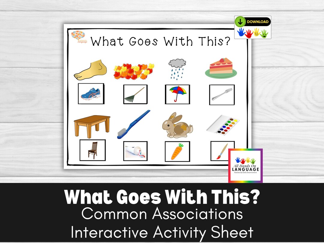 What Goes With This? Association Matching Activity, Preschool and ...