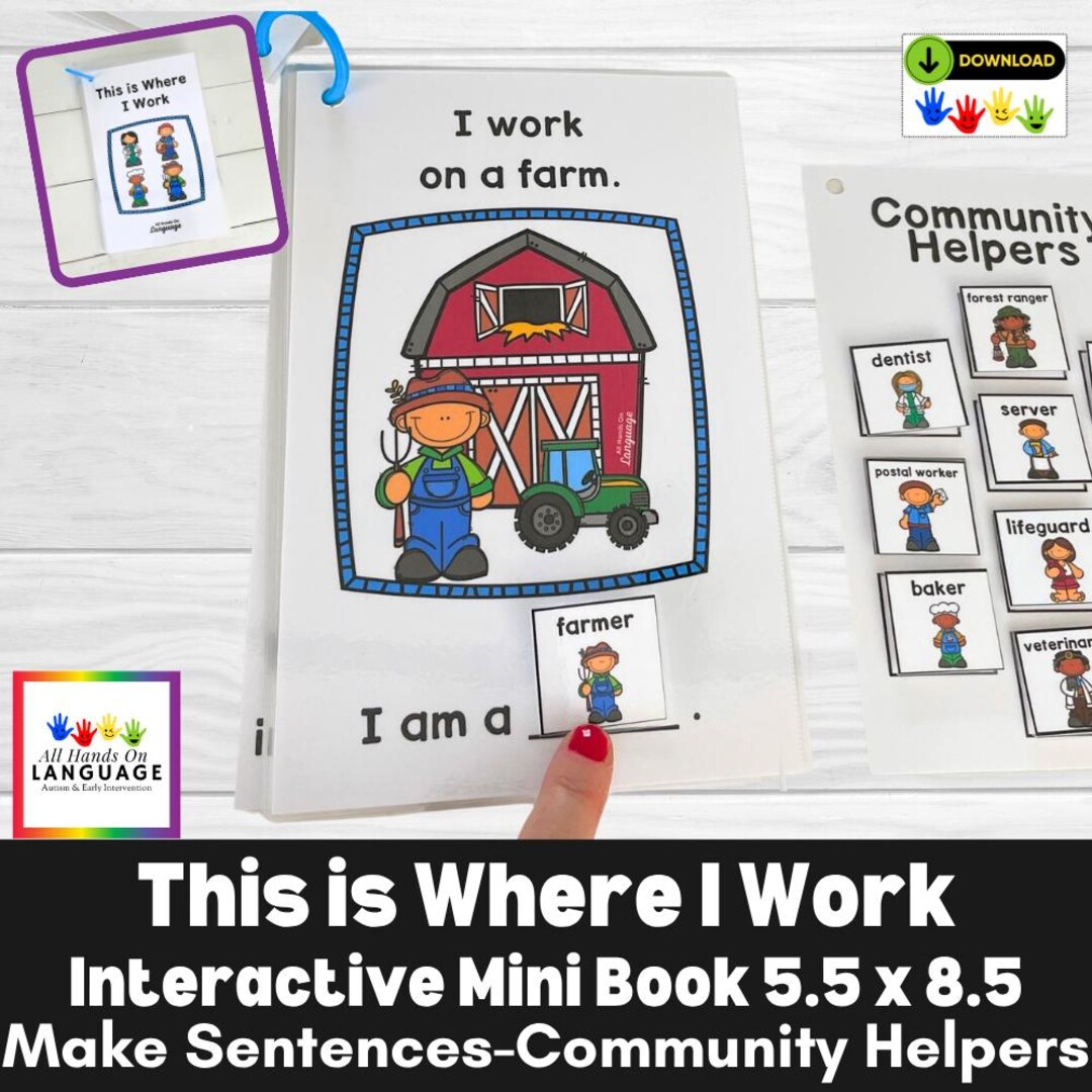 Community Helpers Interactive Book: Speech & Autism Learning (PDF ...