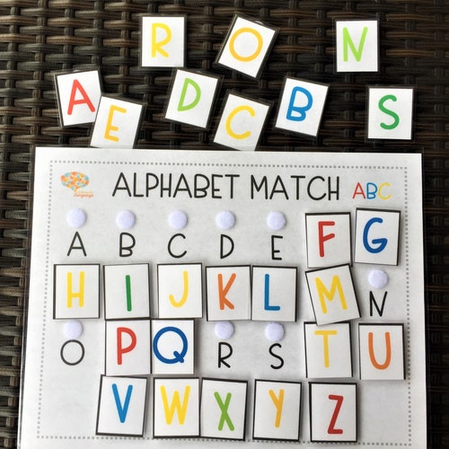 Lowercase Alphabet Matching Activity Match the Colorful - Etsy