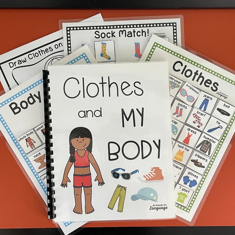 Clothes & Body Parts Interactive Book: Darker Skin Female, Autism ...