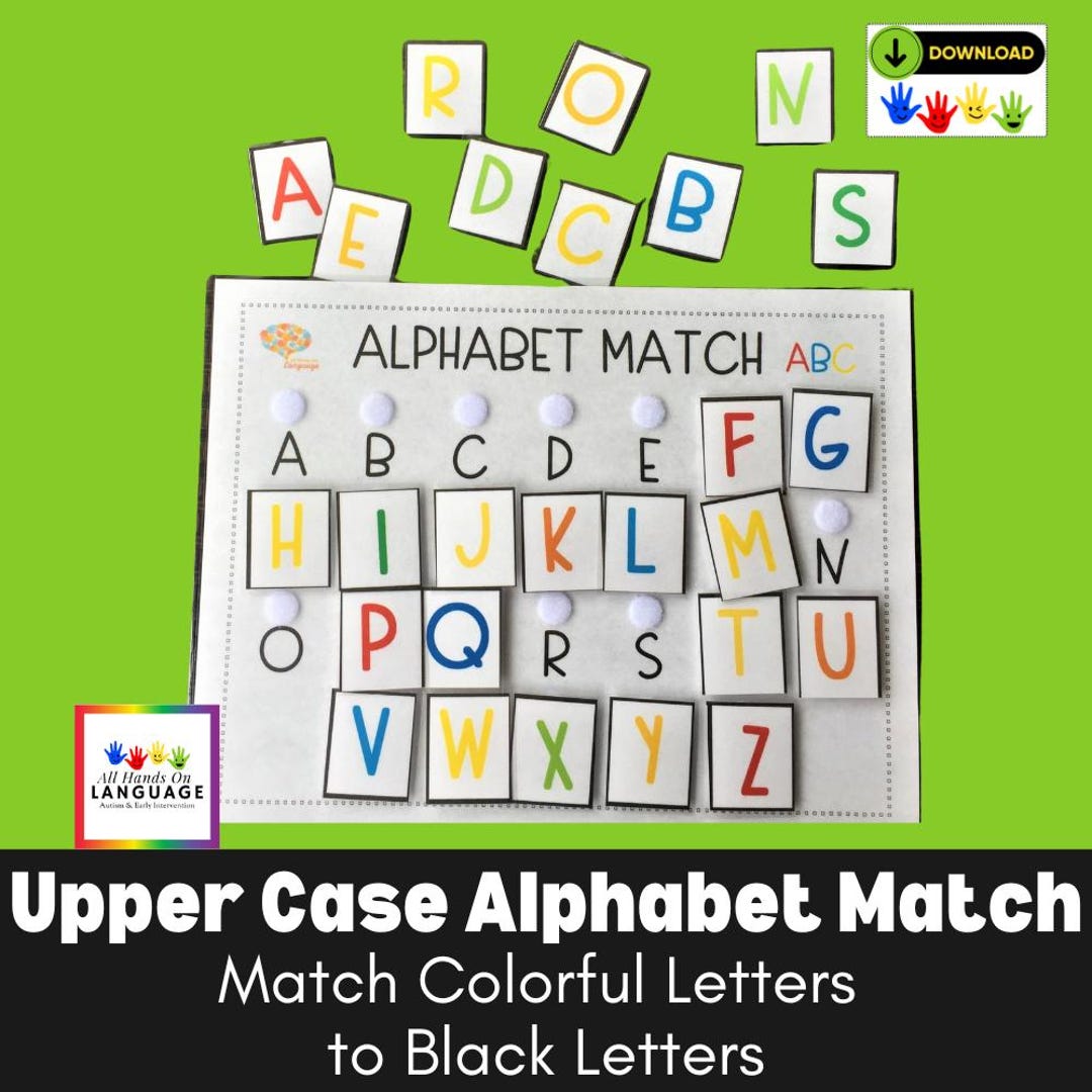 Uppercase Alphabet Matching Activity: Autism & Preschool Printable (PDF ...