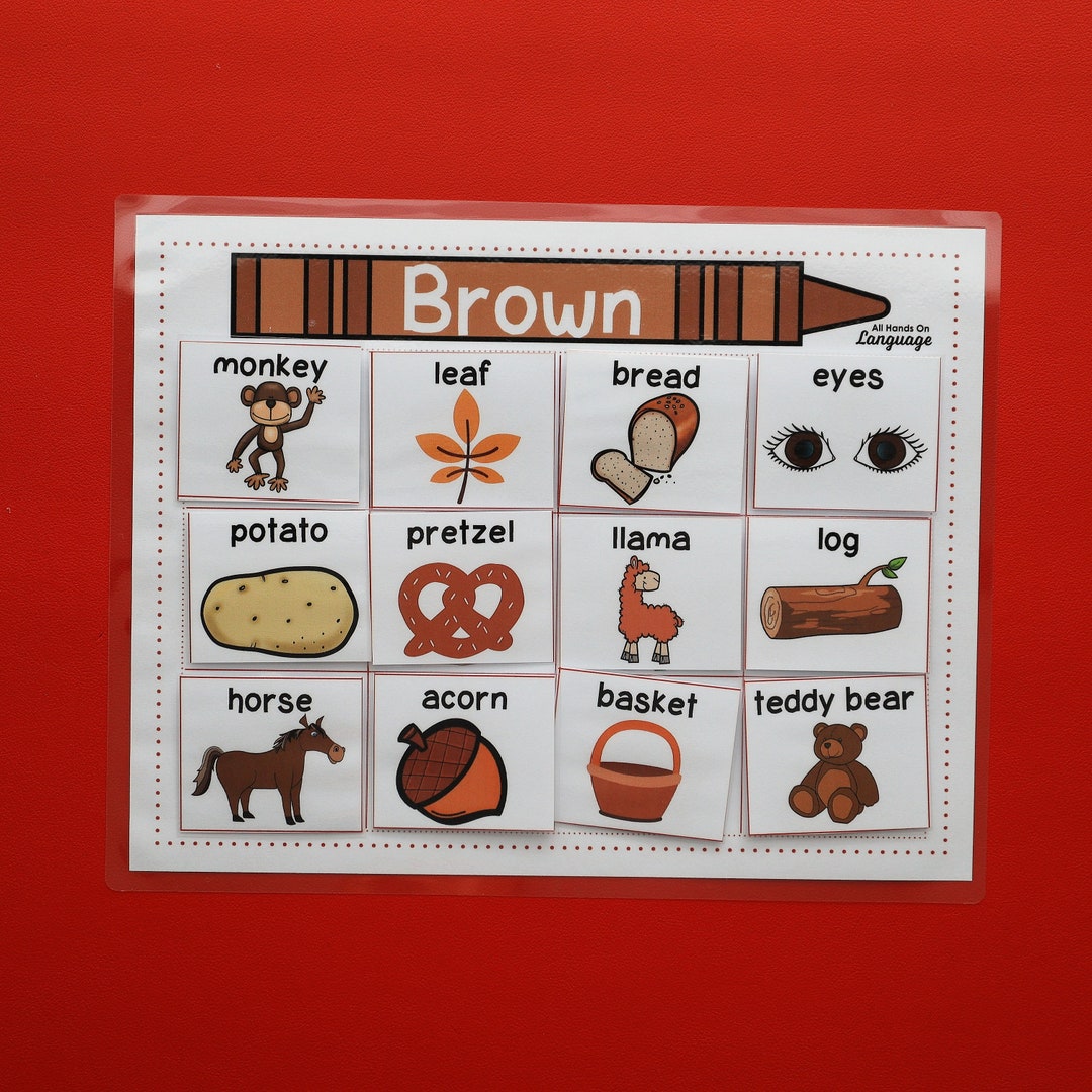 Brown Object Matching Activity, Match and Name the Brown Colored ...