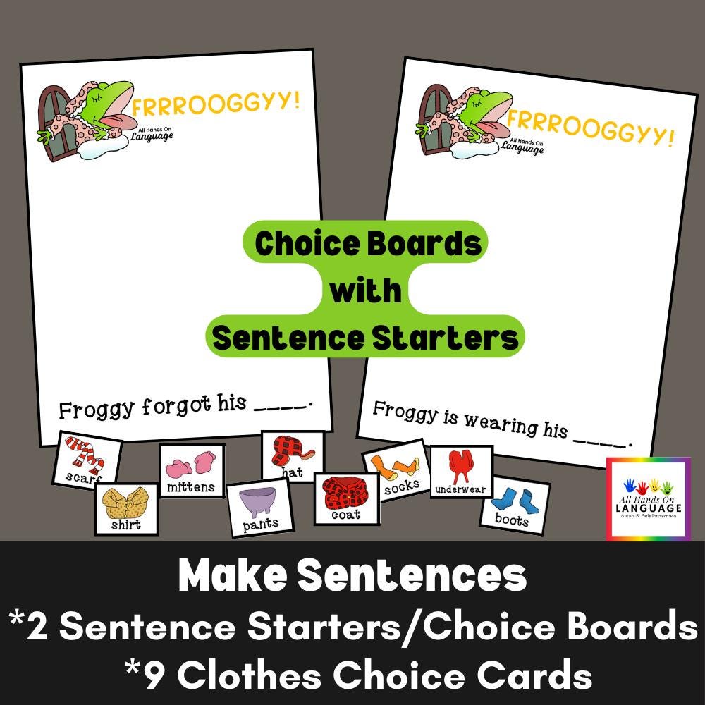Froggy Gets Dressed Story Companion: Printable Activity Set (PDF ...