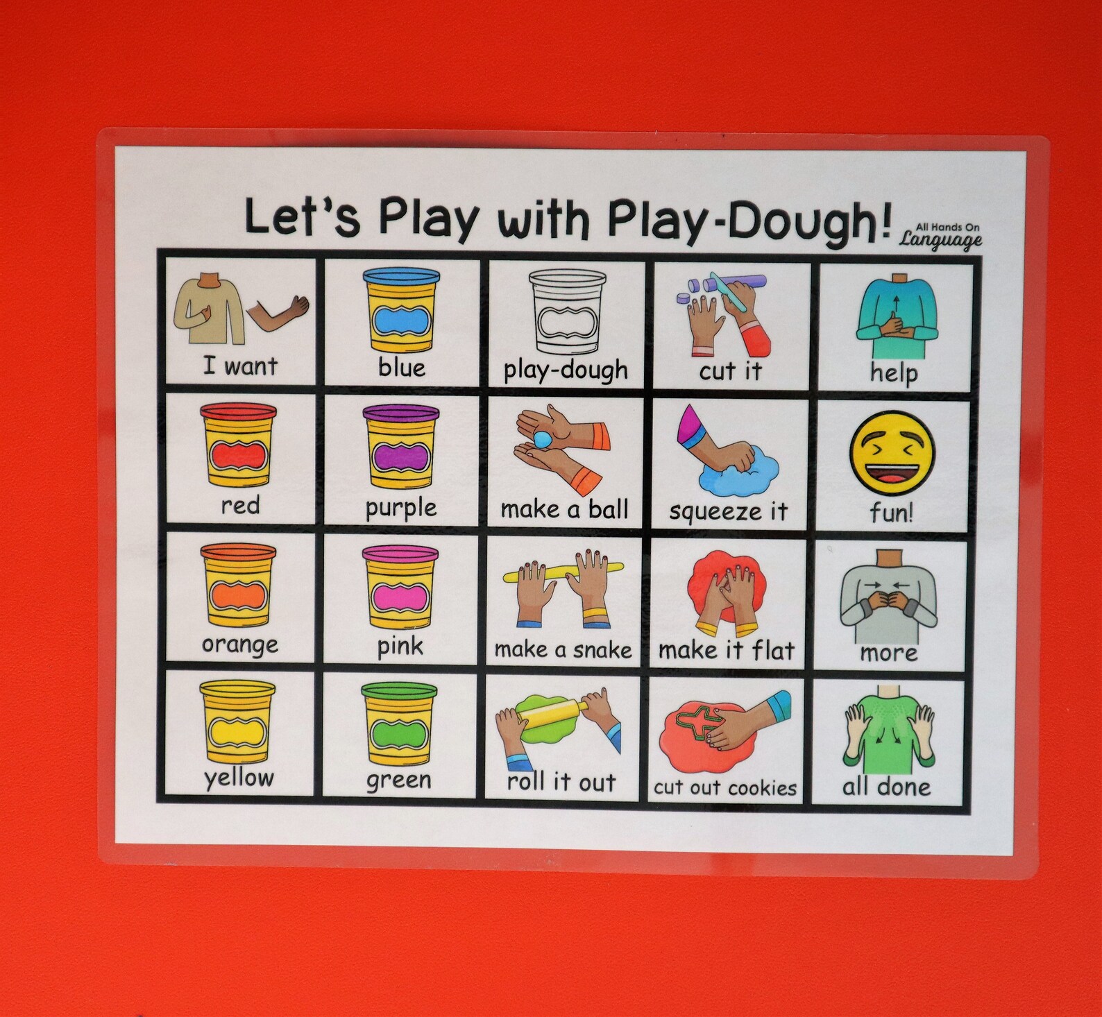 Play Dough Communication Board Aided Language AAC ASL Non - Etsy