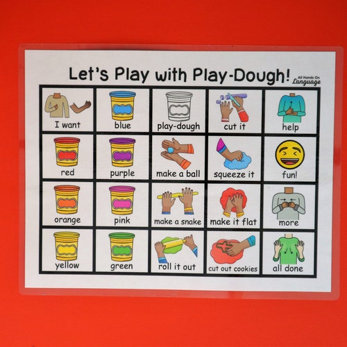 Play Dough Communication Board Aided Language AAC ASL Non - Etsy