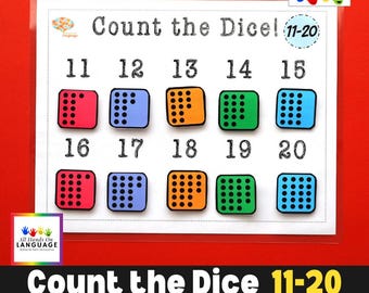 Dice Numbers 1-10 Count and Match Activity (PDF Printable) - Etsy