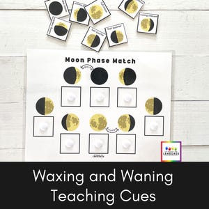 Moon Phases Interactive Activity, 8 Key Phases to Learn and Match ...