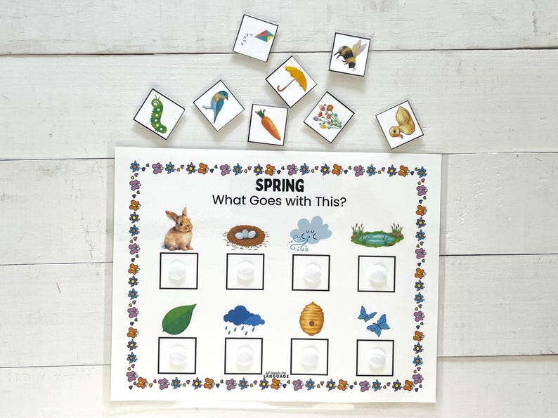 Spring-themed What Goes With This? Associations Matching Activity ...