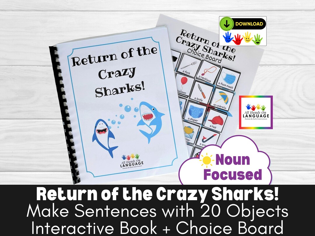 Return of the Crazy Sharks! Interactive Book and Choice Board, 20 ...