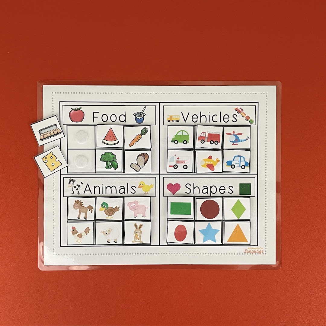 Category Sort Activity, 4 Categories-24 Pictures, Food, Animals ...