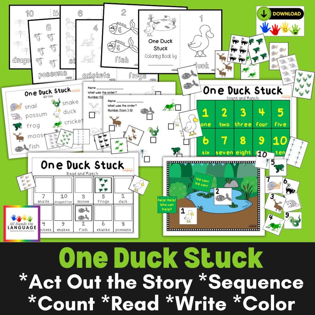 One Duck Stuck Story Companion: Activities to Sequence, Retell, Count ...