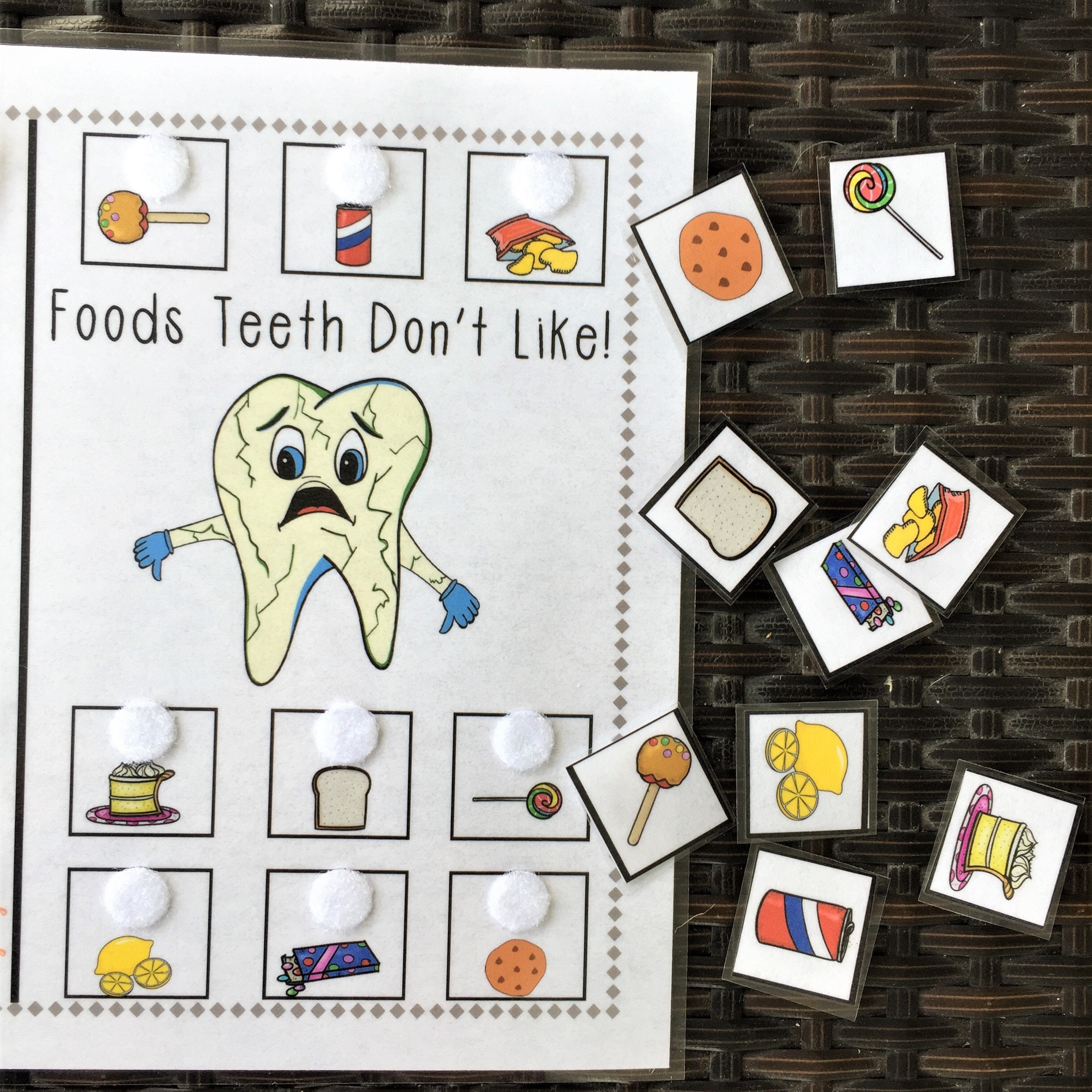Dental Health Food Sort or Match: Teeth Like Vs Don't Like (printable ...