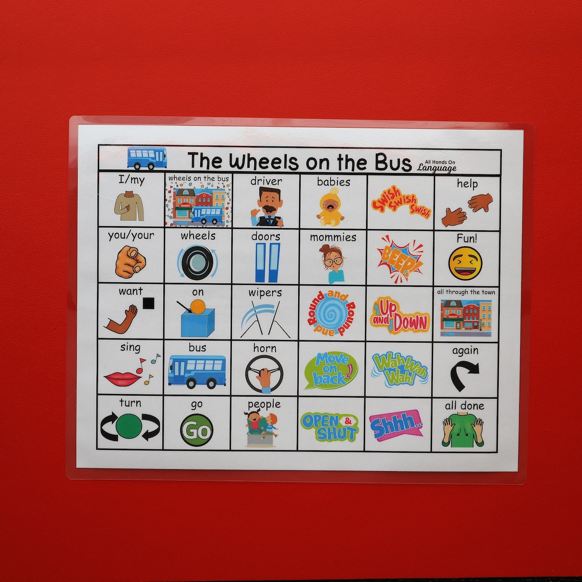 Wheels on the Bus Communication Board Aided Language AAC - Etsy