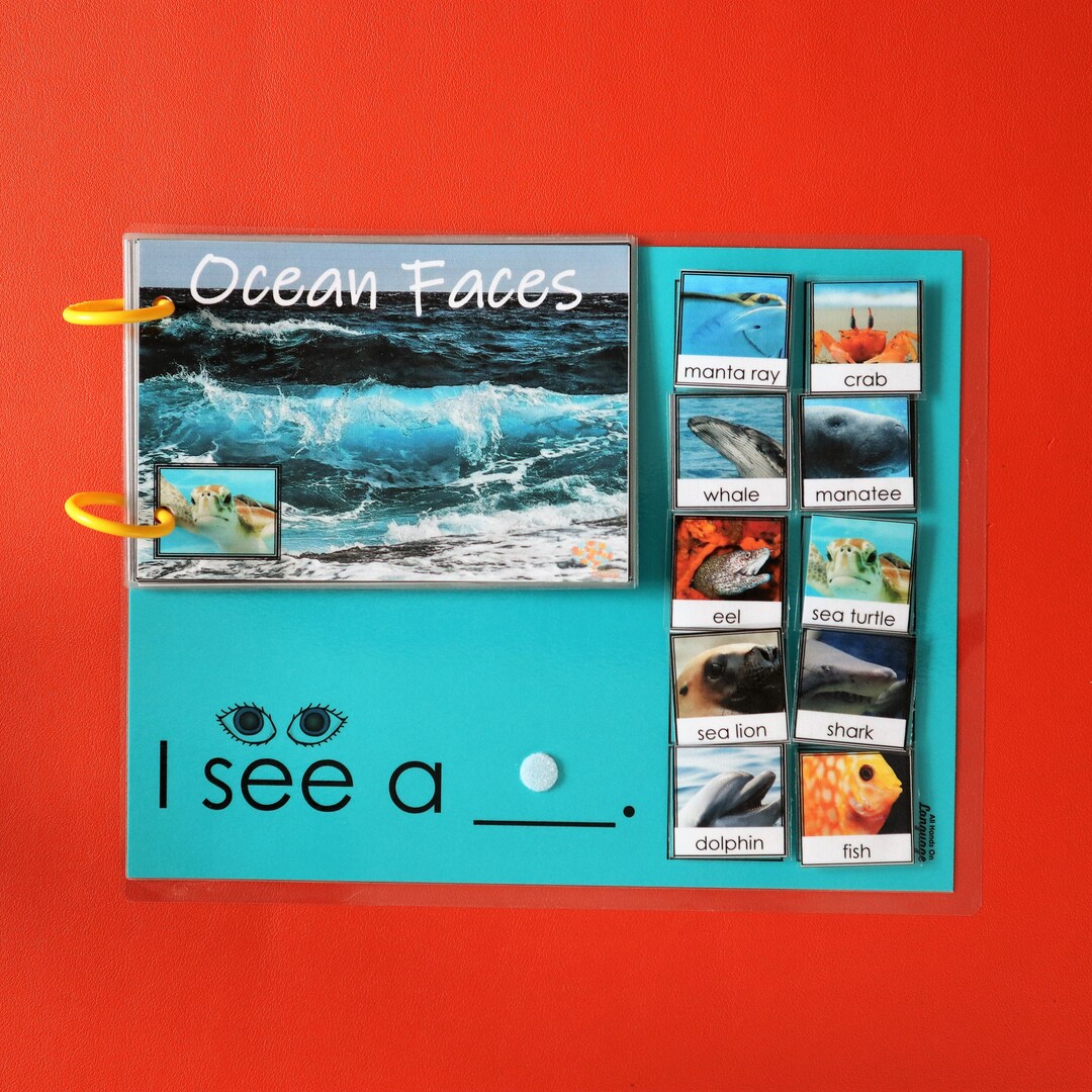 Ocean Animal Faces Interactive Book: Sentence Building Activity, Speech ...