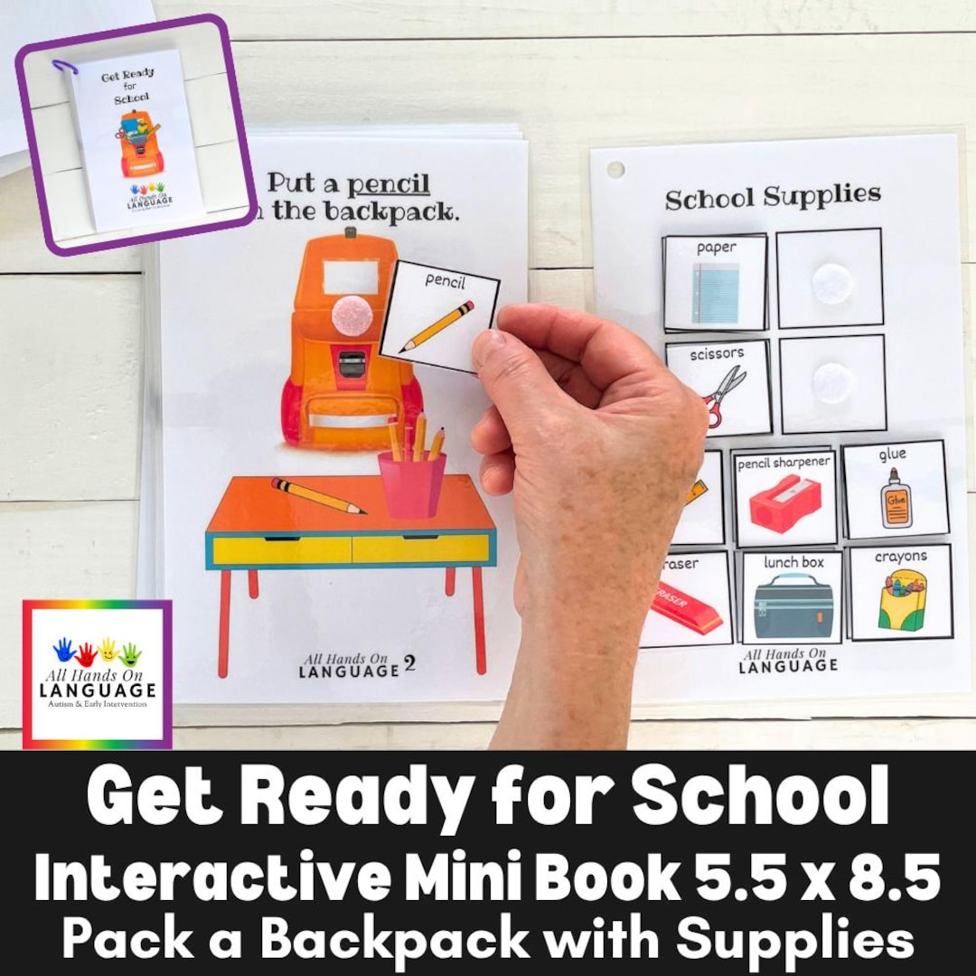 School Supplies Interactive Mini Book: Autism & Speech (PDF Printable ...