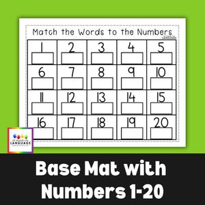 Numbers 1-20 Matching Activity: Match Word to Number, Autism ...