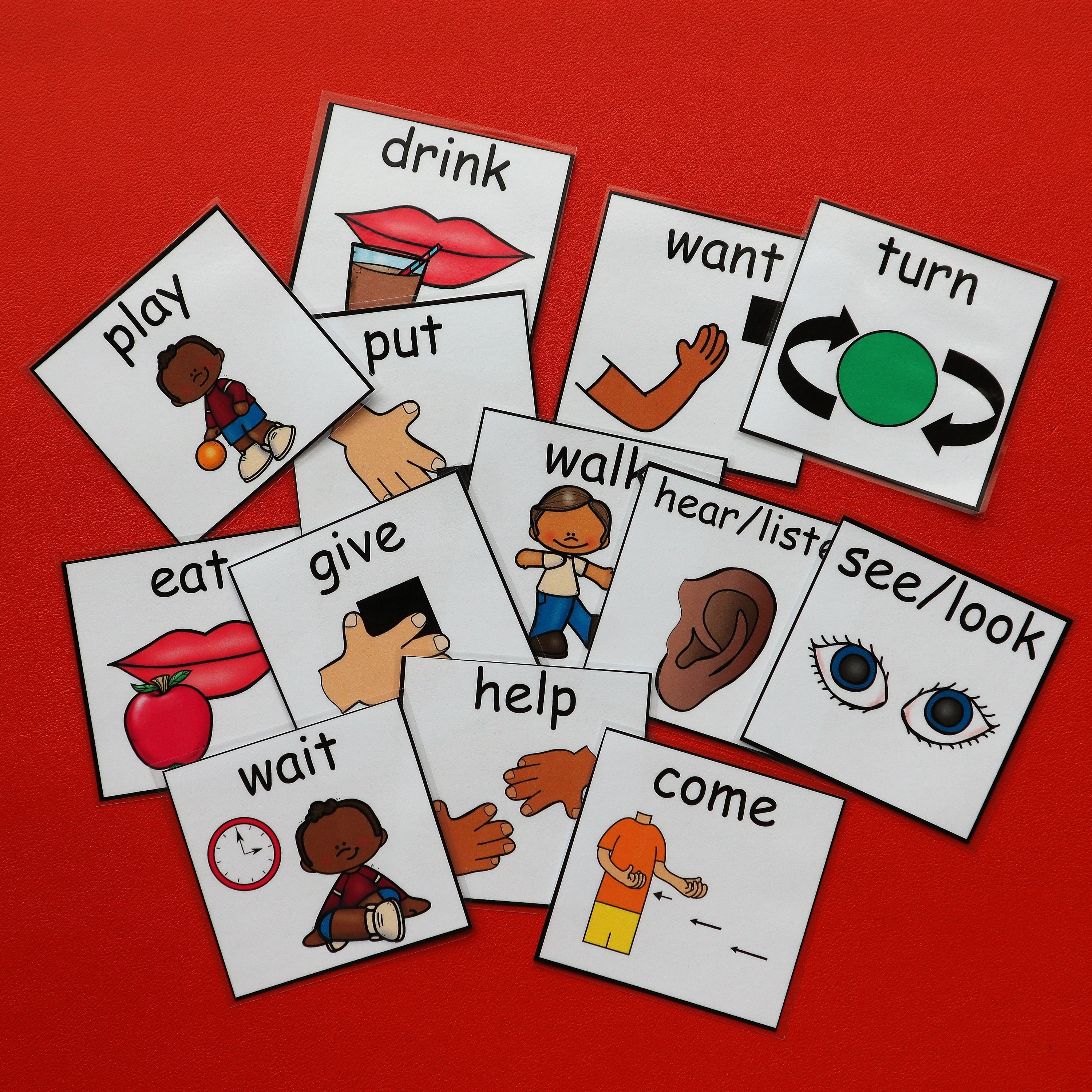 Core Vocabulary Cue Cards: 48 Messages, AAC Aided-language (PDF ...