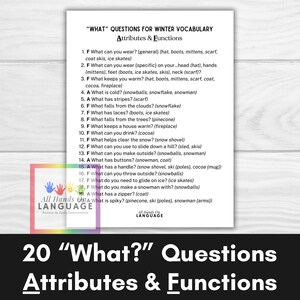 Winter Language Activity Set: Vocabulary, Prepositions, Sentences, WH ...