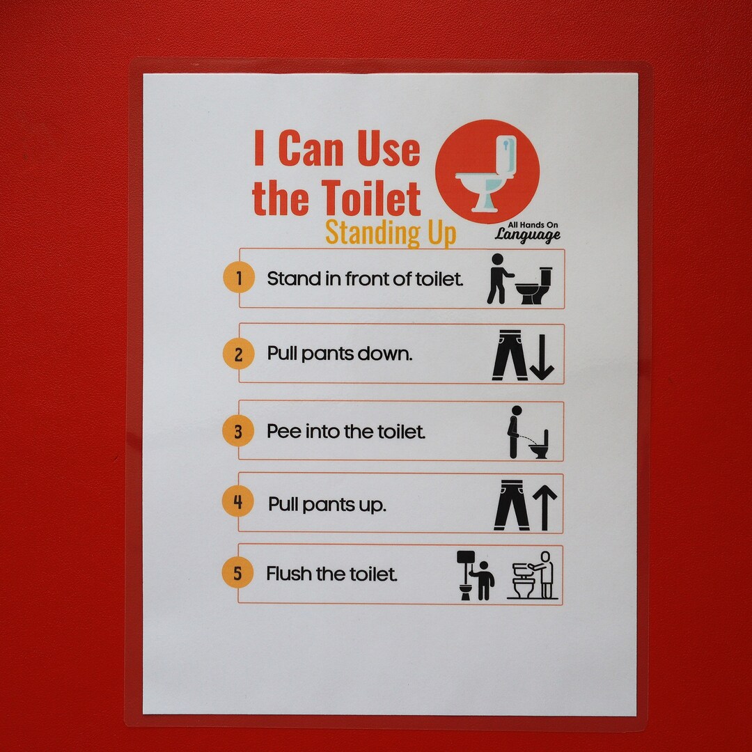 Toileting Sequence Chart I Can Use the Toilet Standing Up - Etsy