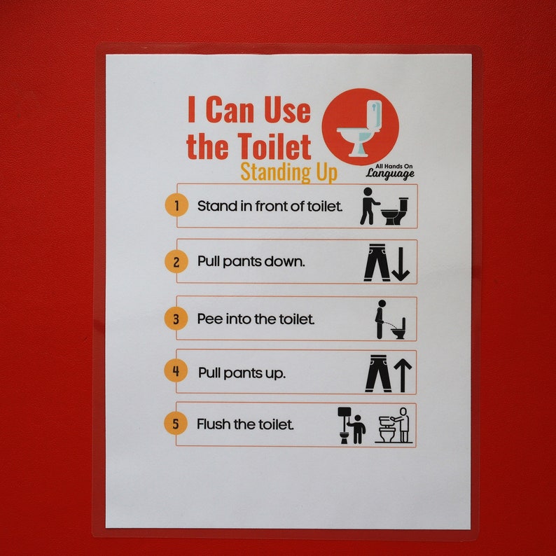 Toileting Sequence Chart I Can Use the Toilet Standing Up - Etsy