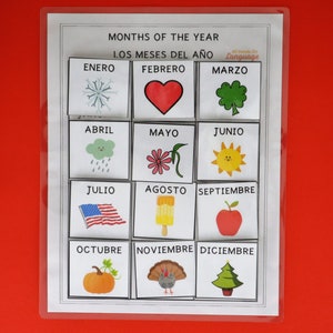 Bilingual Spanish/english Months of the Year Matching Activity Pictures ...