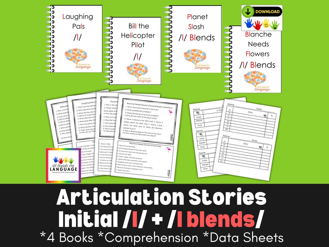 Articulation Stories, Initial L + L Blends /l/ + /bl,cl,fl,gl,pl,sl,spl ...