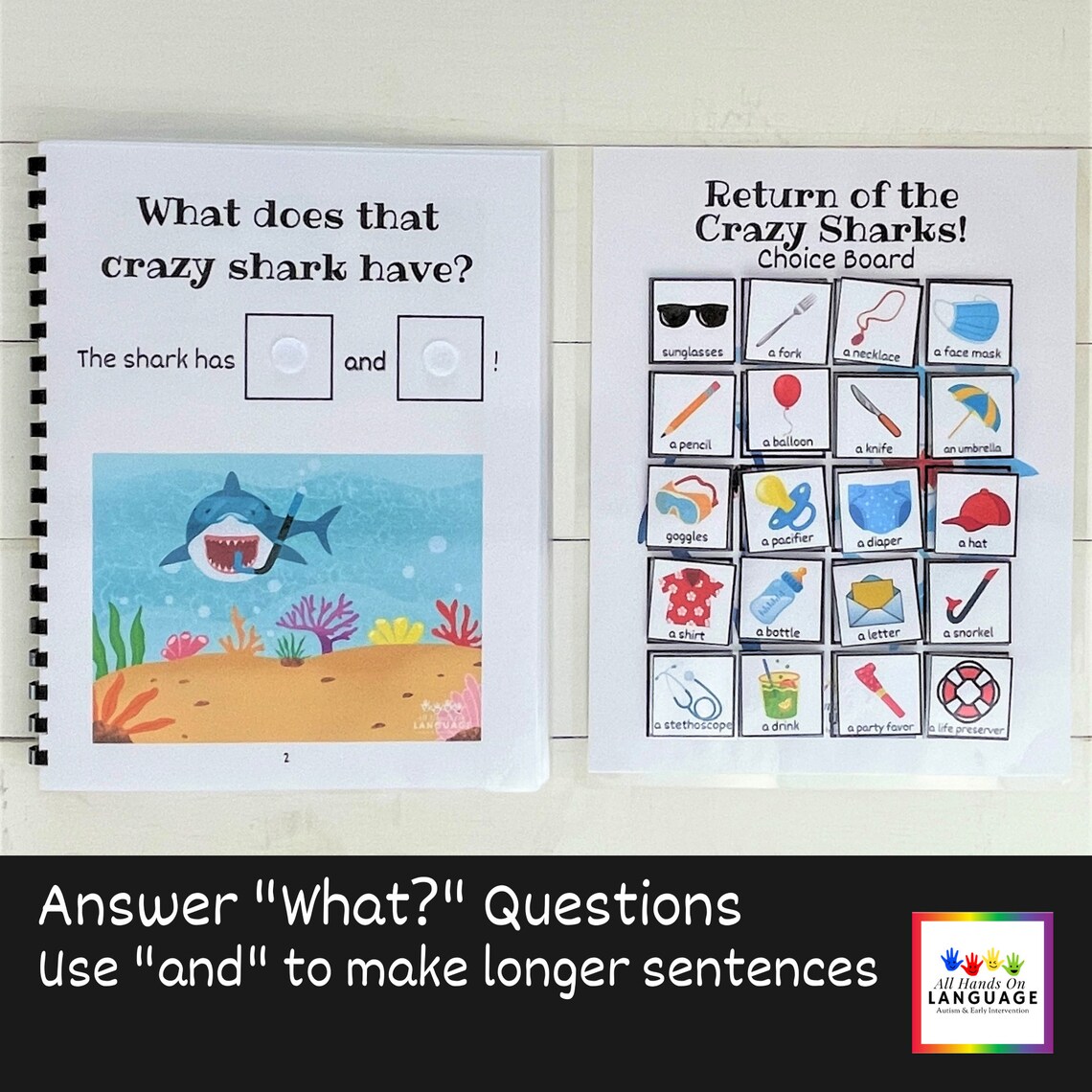 Return of the Crazy Sharks Interactive Book: Sentence Building With ...