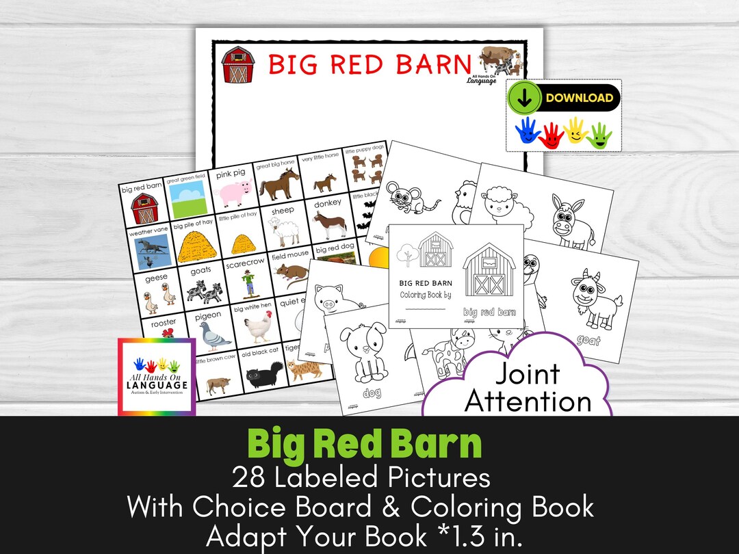 Big Red Barn Story Companion Set, 28 Pictured Story Vocabulary on a ...