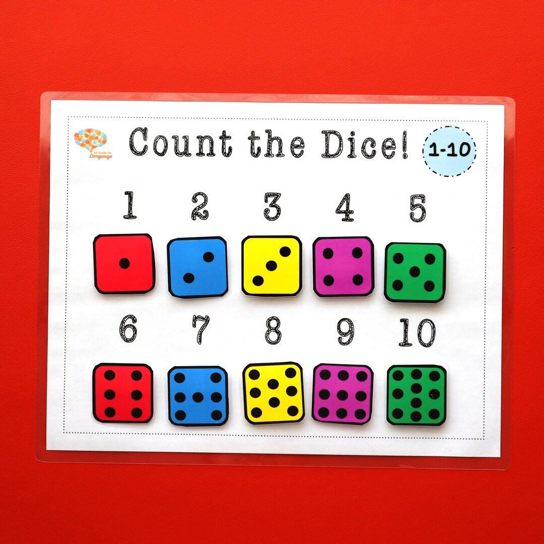 Dice Numbers 1-10 Count and Match Activity, Count Dots and Match to the ...