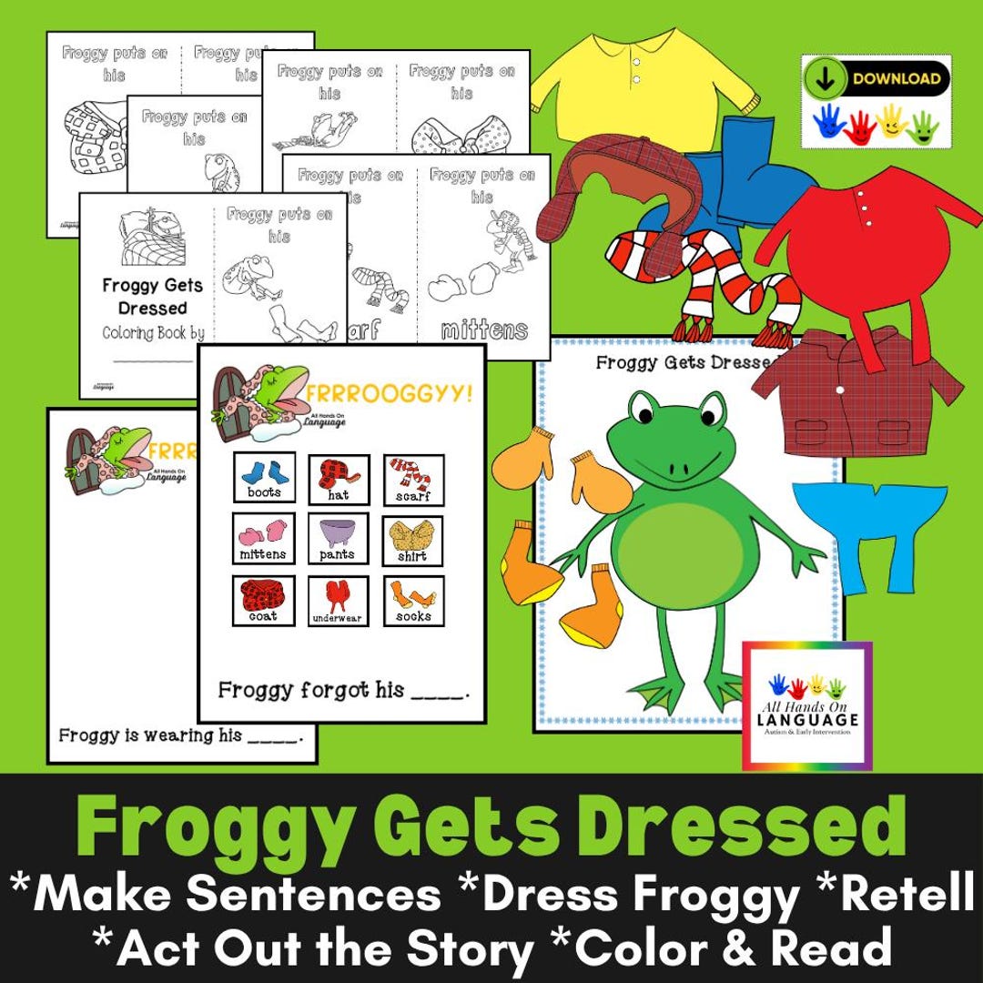 Froggy Gets Dressed Story Companion: Printable Activity Set (PDF ...