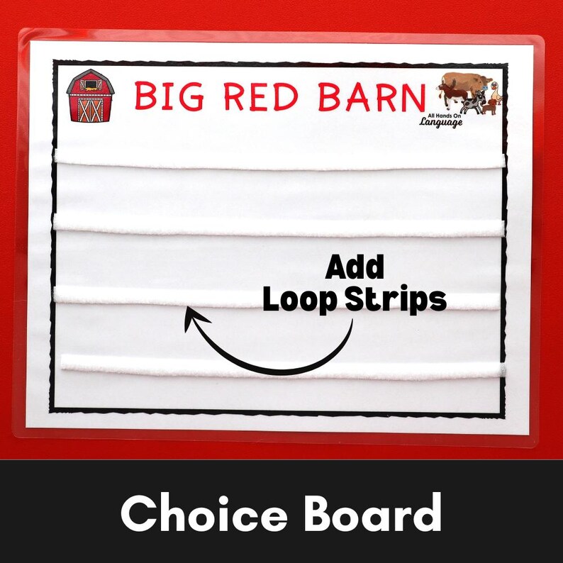 Big Red Barn Story Companion Set: Pictured Vocabulary With Choice Board ...