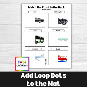 Match the Front to the Back-vehicles Interactive Activity, Match the ...