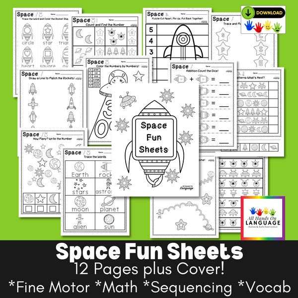 Alphabet Space Worksheets - Etsy