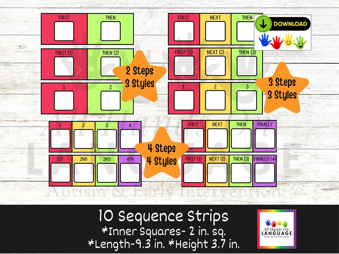 Sequence Strips and First/then Boards to Understand and Visualize the Sequence or Steps in an ...