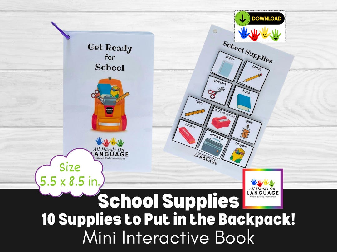 Get Ready for School Interactive Mini Book With Choice Board and 10 ...